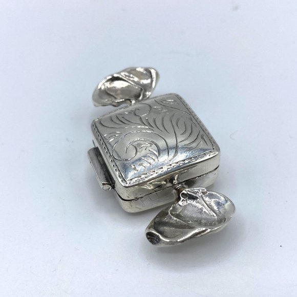 Art | Pretty Birmingham Hallmarked Sterling Silver Sweet Shaped Box ...